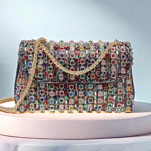 Bags | Stunning Elegant Jeweled Two Way Shoulderevening Bag | Poshmark